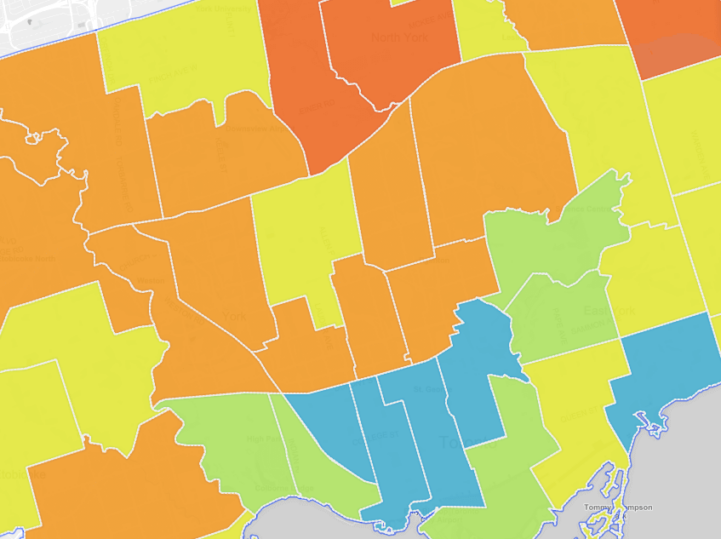 Toronto Real Estate Prices August 2016 – Composite Map